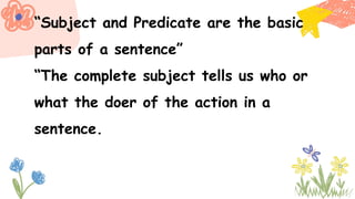 Parts of Sentences subject andpredicate.pptx