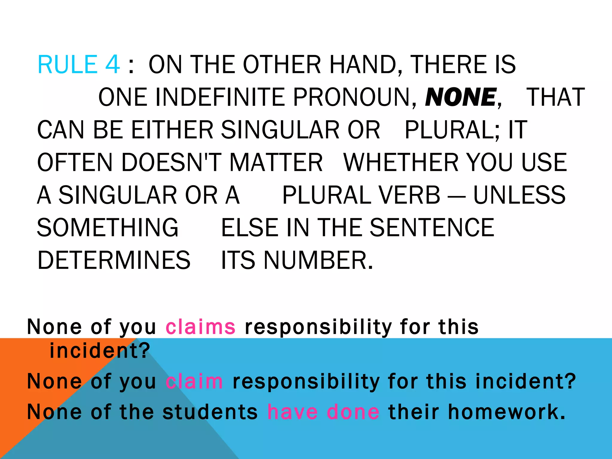 Subject and verb agreement | PPT