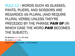 Subject and verb agreement | PPT