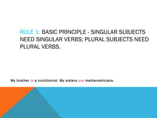Subject and verb agreement | PPT