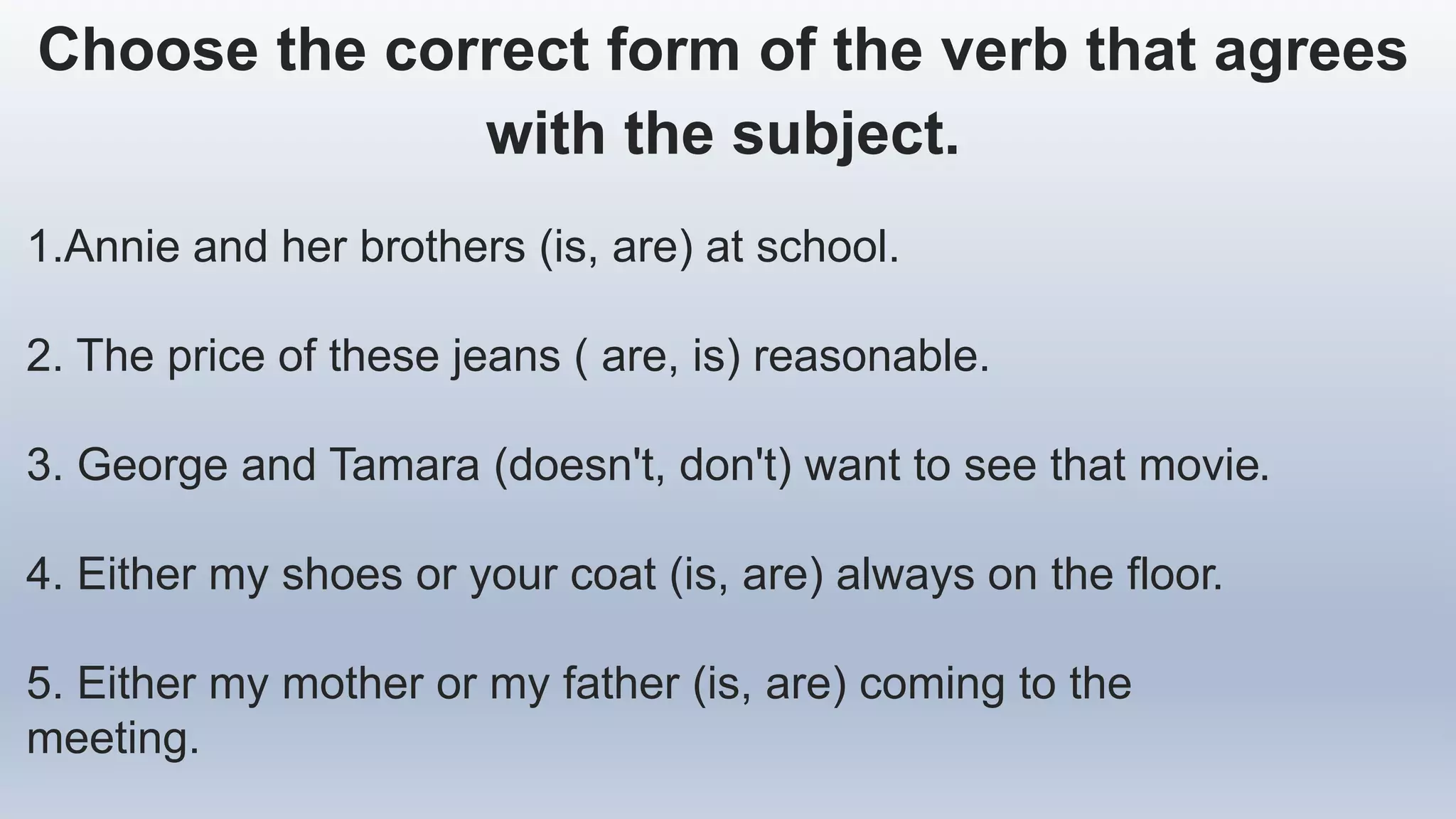 English Lesson: Subject and Verb Agreement | PPT
