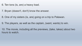 English Lesson: Subject and Verb Agreement | PPT