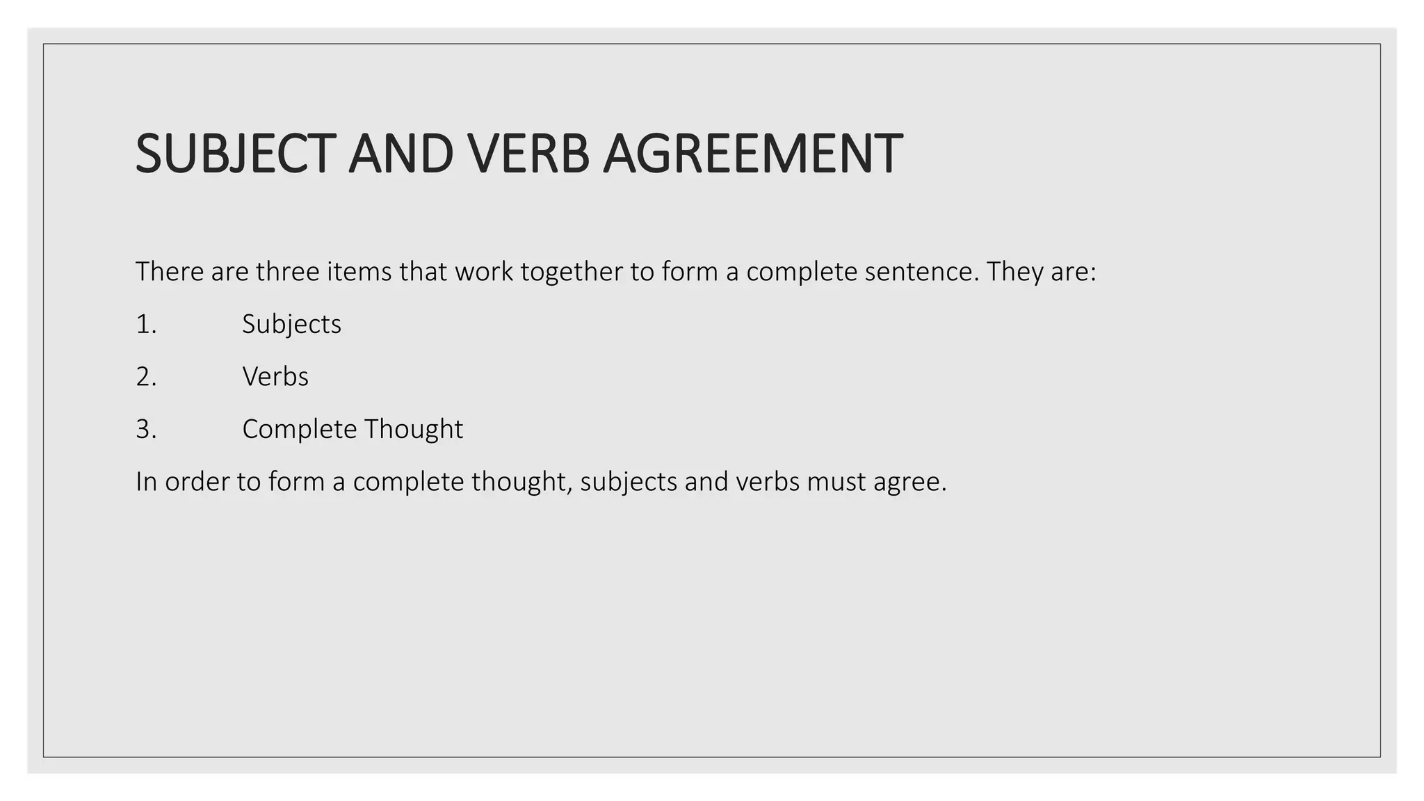 Subject and Verb Agreement | PPTX