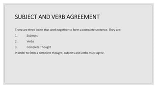 Subject and Verb Agreement | PPTX
