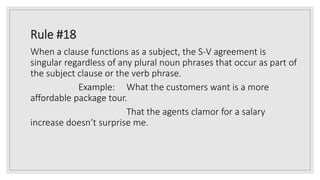 Subject and Verb Agreement | PPTX