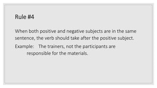Subject and Verb Agreement | PPTX