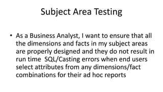 Subject Area Testing Automation in OBI Environment | PPTX
