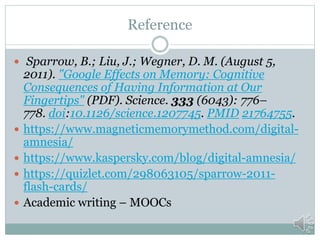 Subject assignment 2 Google Effects for Academic writing | PPTX