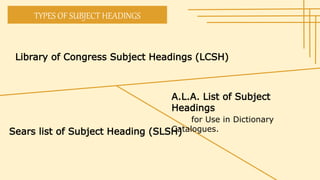 Subject cataloging | PPT