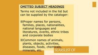 Subject cataloging | PPTX