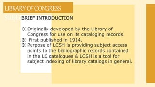 Subject cataloging | PPTX