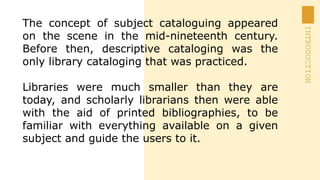 Subject cataloging | PPT