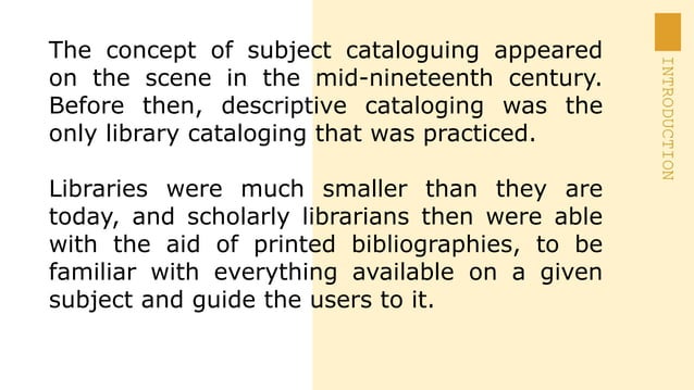Subject cataloging | PPT