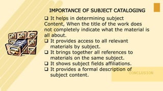 Subject cataloging | PPTX