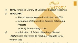 Subject cataloging | PPT