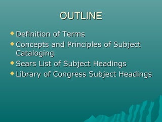 Subject cataloging | PPT