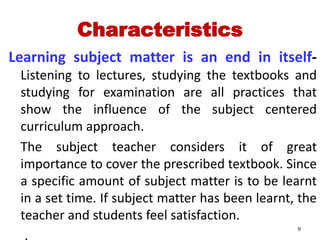 Subject centred curriculum | PPTX