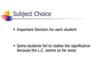 Subject choice night presentation | PPT
