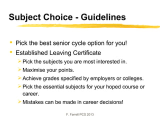 Subject Choice PCS | PPT