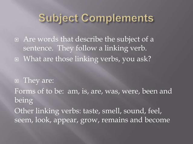 Subject complements | PPTX