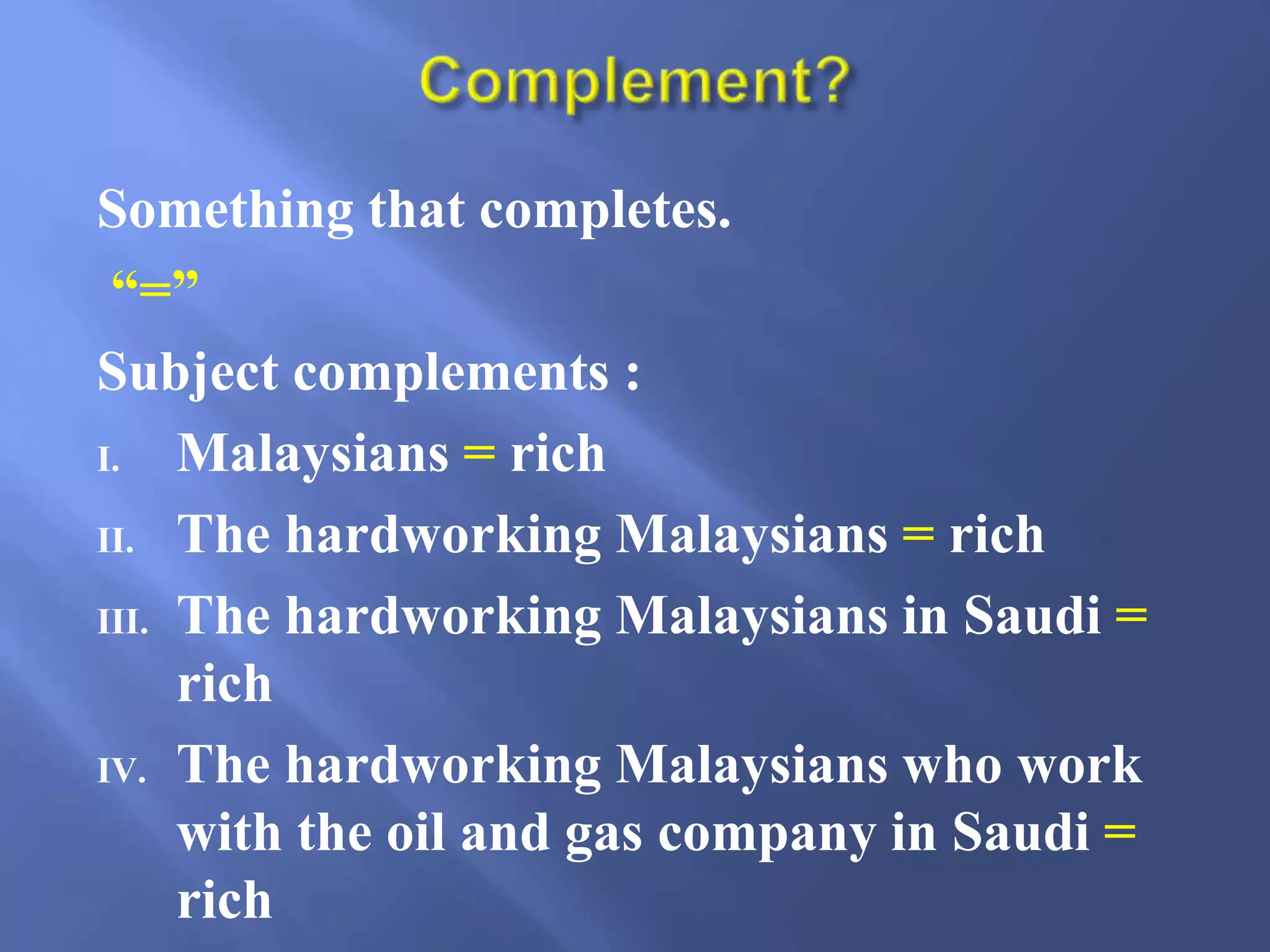 Subject complements | PPT
