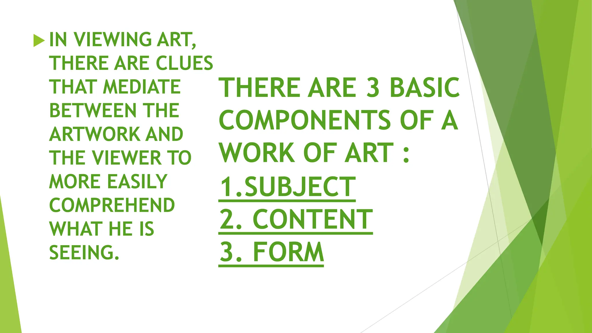 SUBJECT & CONTENT OF THE ARTS APPRECIATION | PPTX