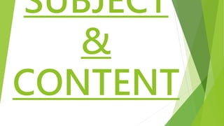 SUBJECT & CONTENT OF THE ARTS APPRECIATION | PPTX