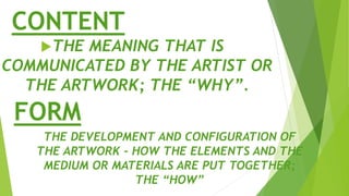 SUBJECT & CONTENT OF THE ARTS APPRECIATION | PPTX