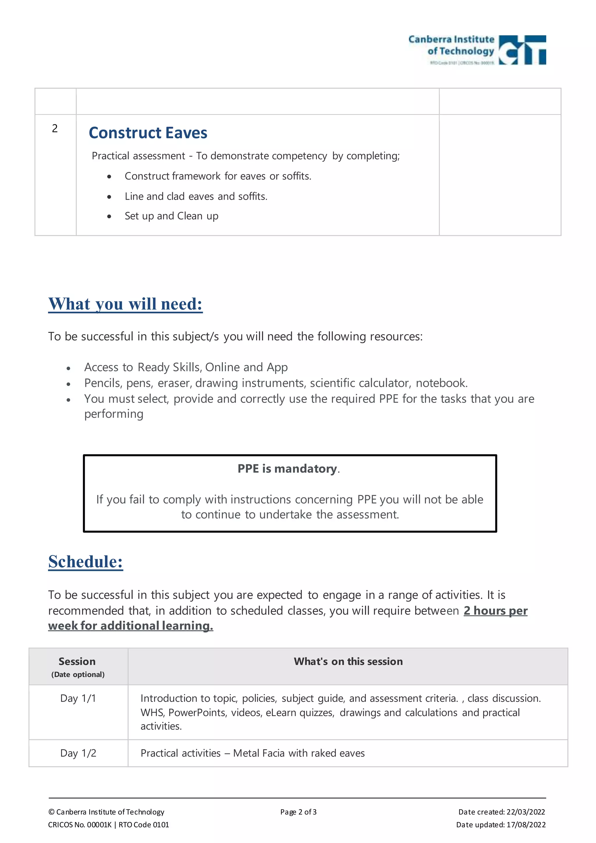 Subject Guide-Construct eaves | PDF