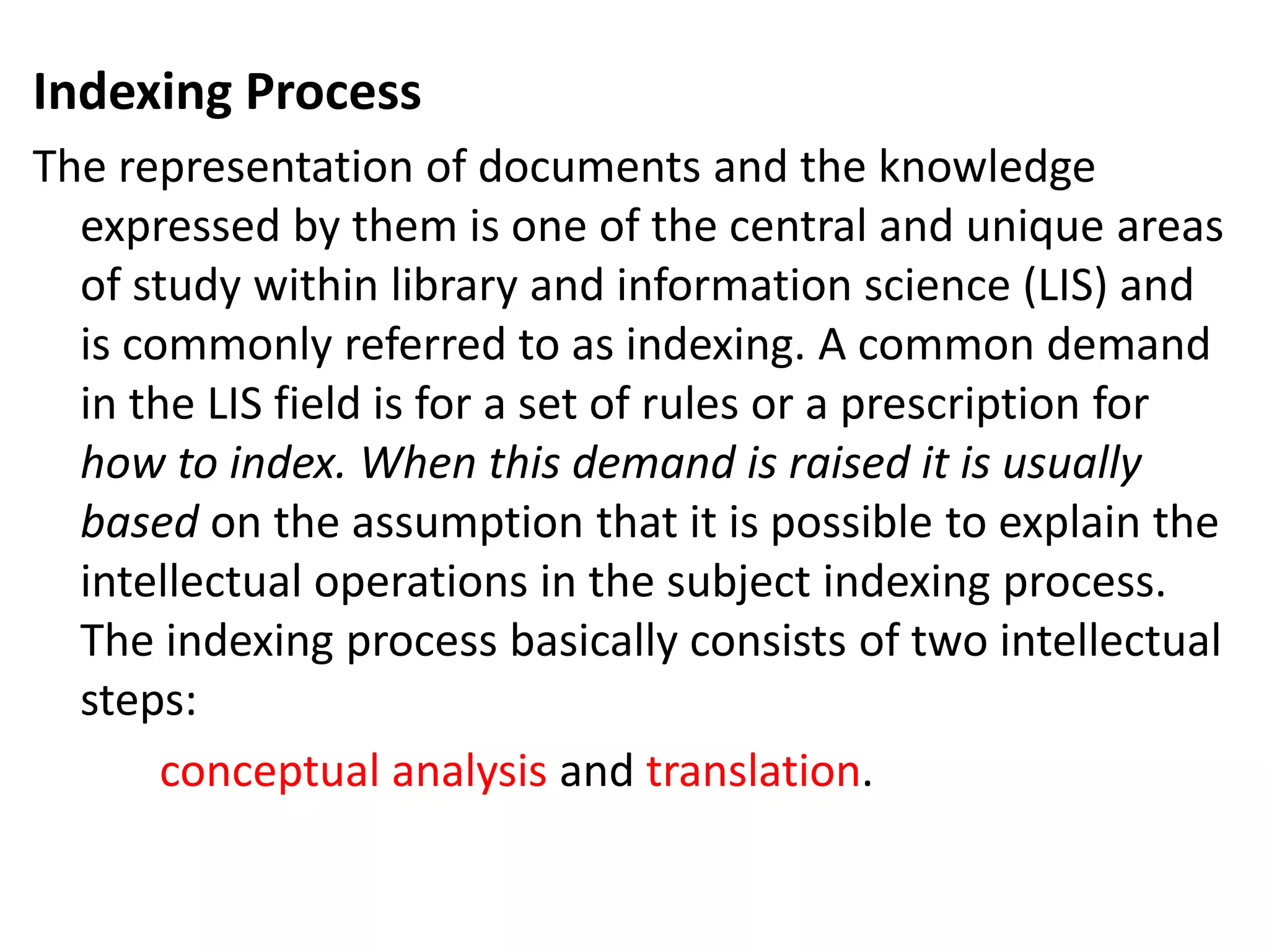 Subject Indexing & Techniques | PPTX