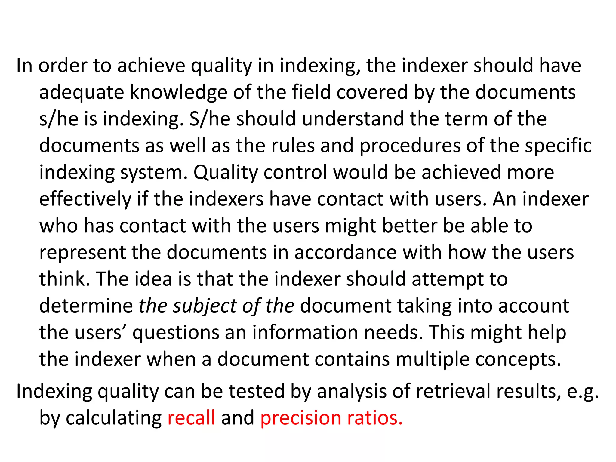 Subject Indexing & Techniques | PPTX