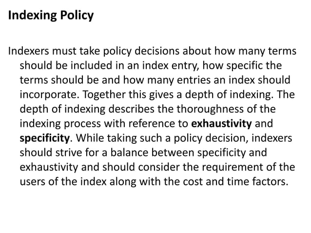 Subject Indexing & Techniques | PPTX | Desktop Publishing | Computer ...