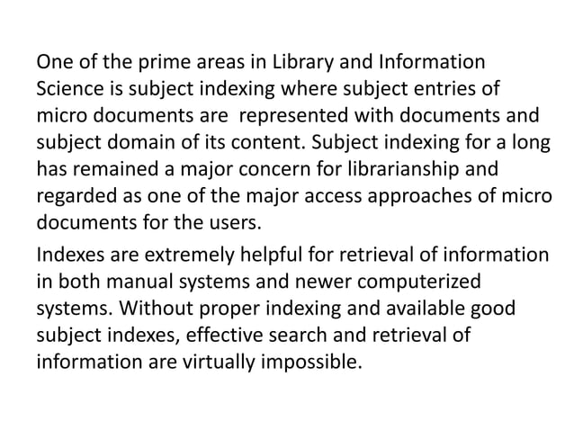 Subject Indexing And Techniques Pptx Desktop Publishing Computer