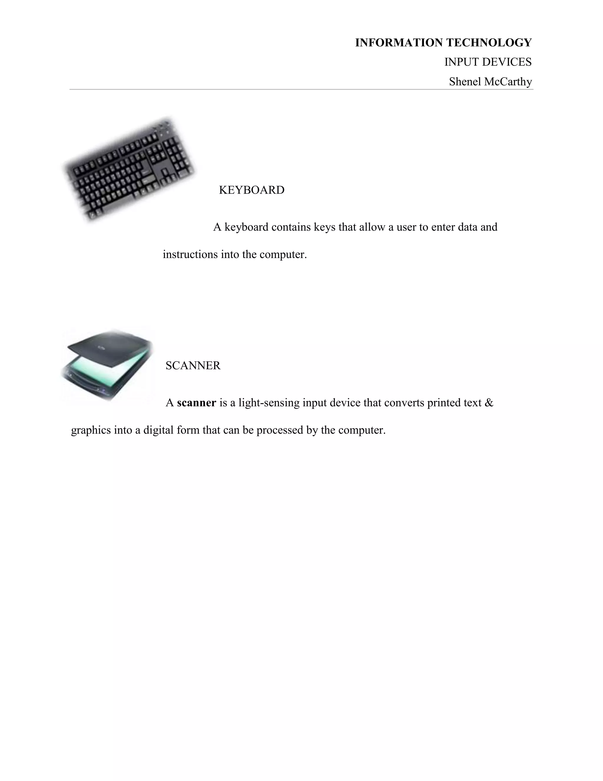 Input Devices | PDF