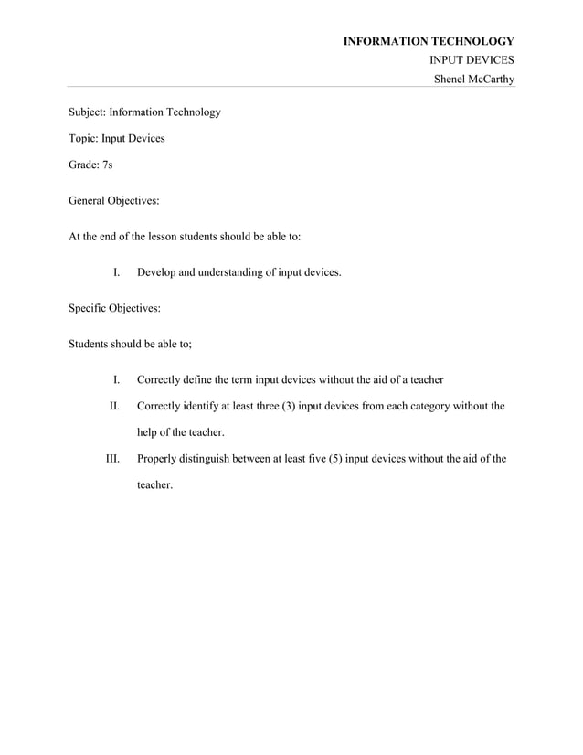 input Devices | DOCX