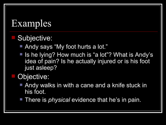 Subjective vs. Objective Writing | PPT