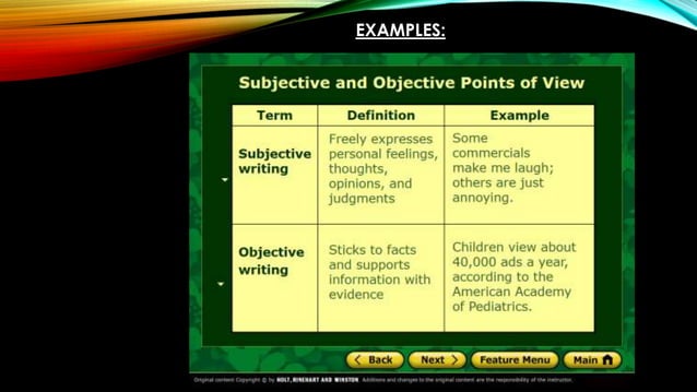 Subjective and objective point of view 2014 | PPTX