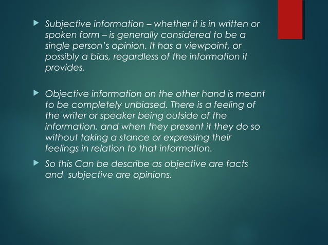 Subjective & Objective Writing Skills | PPT