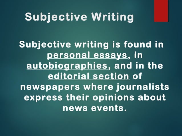 Subjective & Objective Writing Skills | PPT