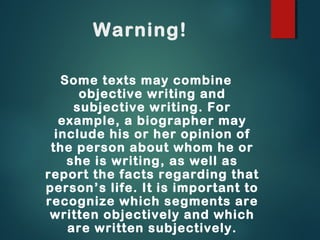 Subjective & Objective Writing Skills | PPT