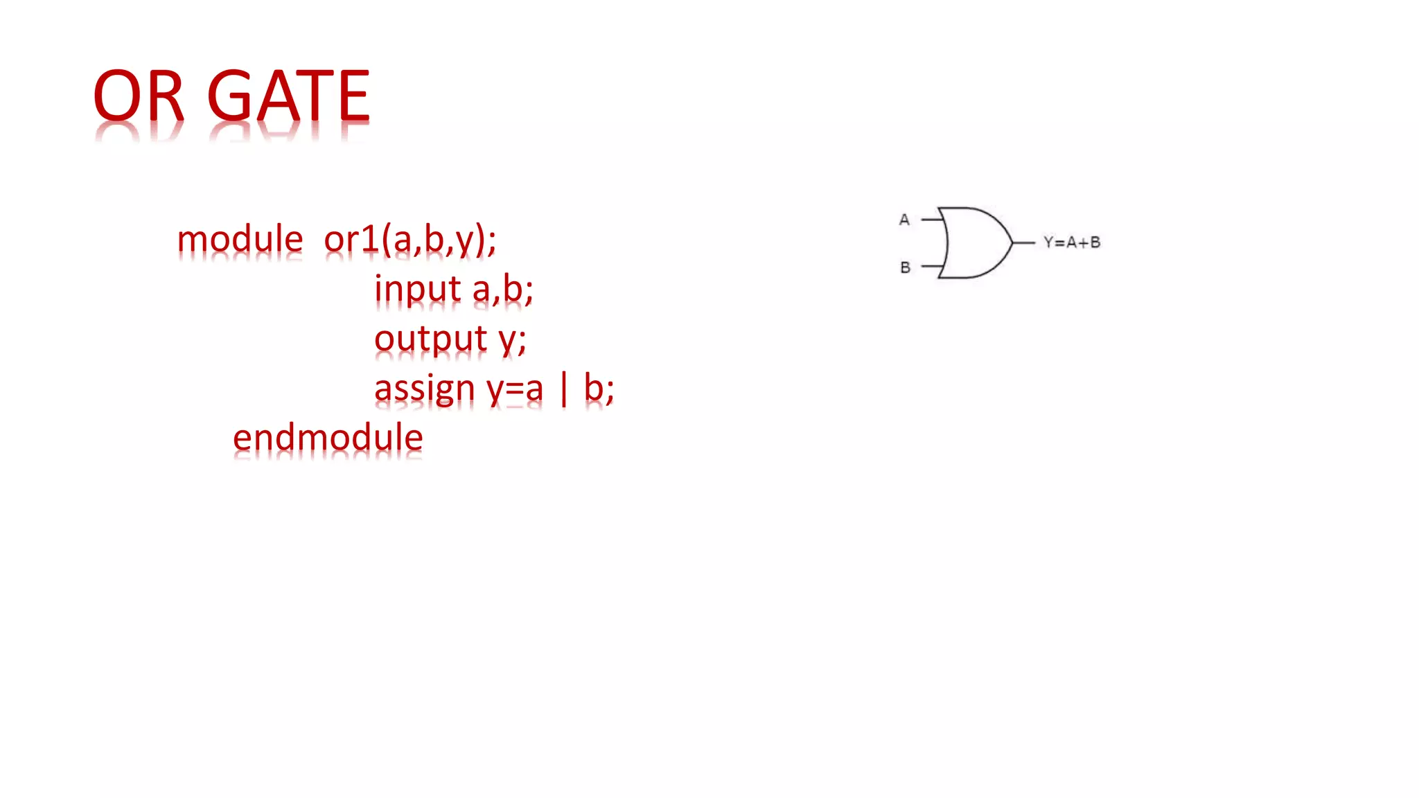 Verilog programs for basic logic gates | PPTX