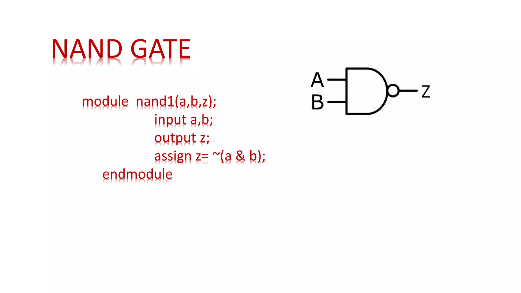 Verilog programs for basic logic gates | PPTX