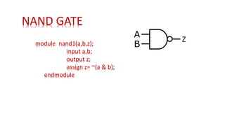 Verilog programs for basic logic gates | PPTX