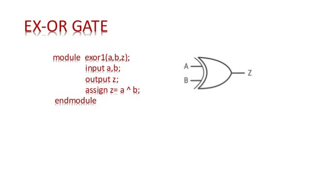 Verilog programs for basic logic gates
