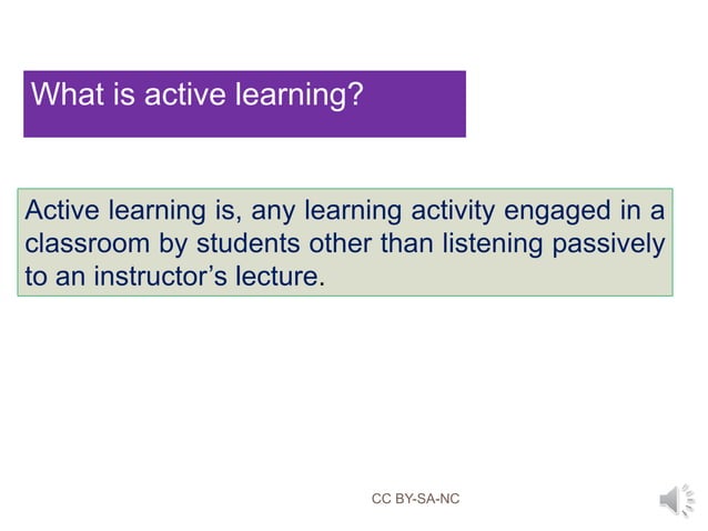 ACTIVE LEARNING METHOD FOR ACTIVE TEACHING | PPT | Educational Assessment | Education