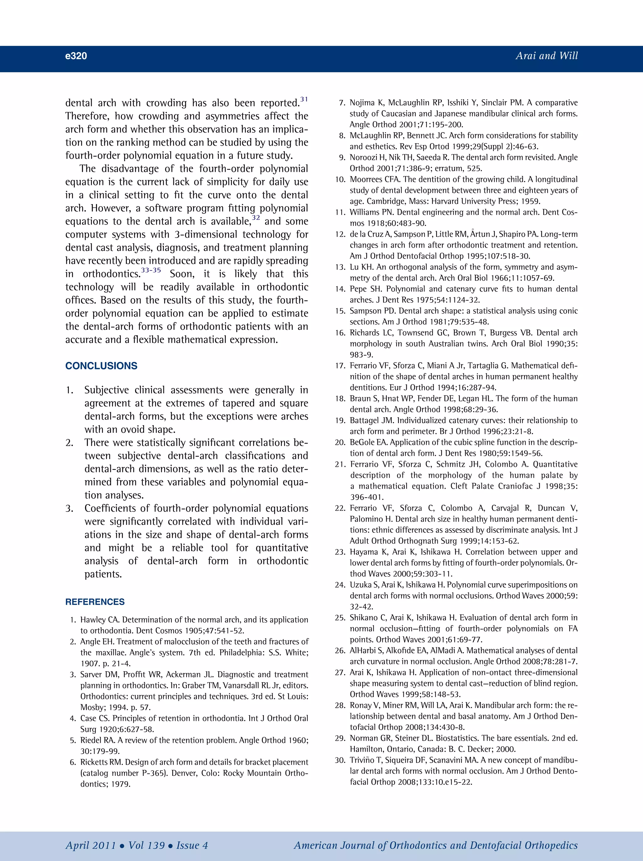 Subjective classification and objective analysis of the mandibular ...