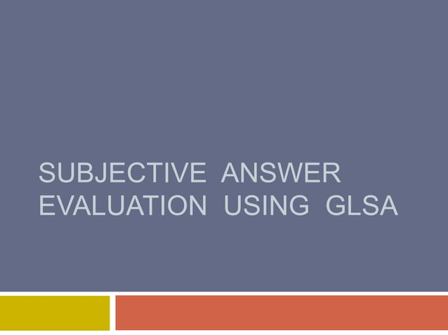 Subjective evaluation answer ppt | PPTX | Educational Assessment ...