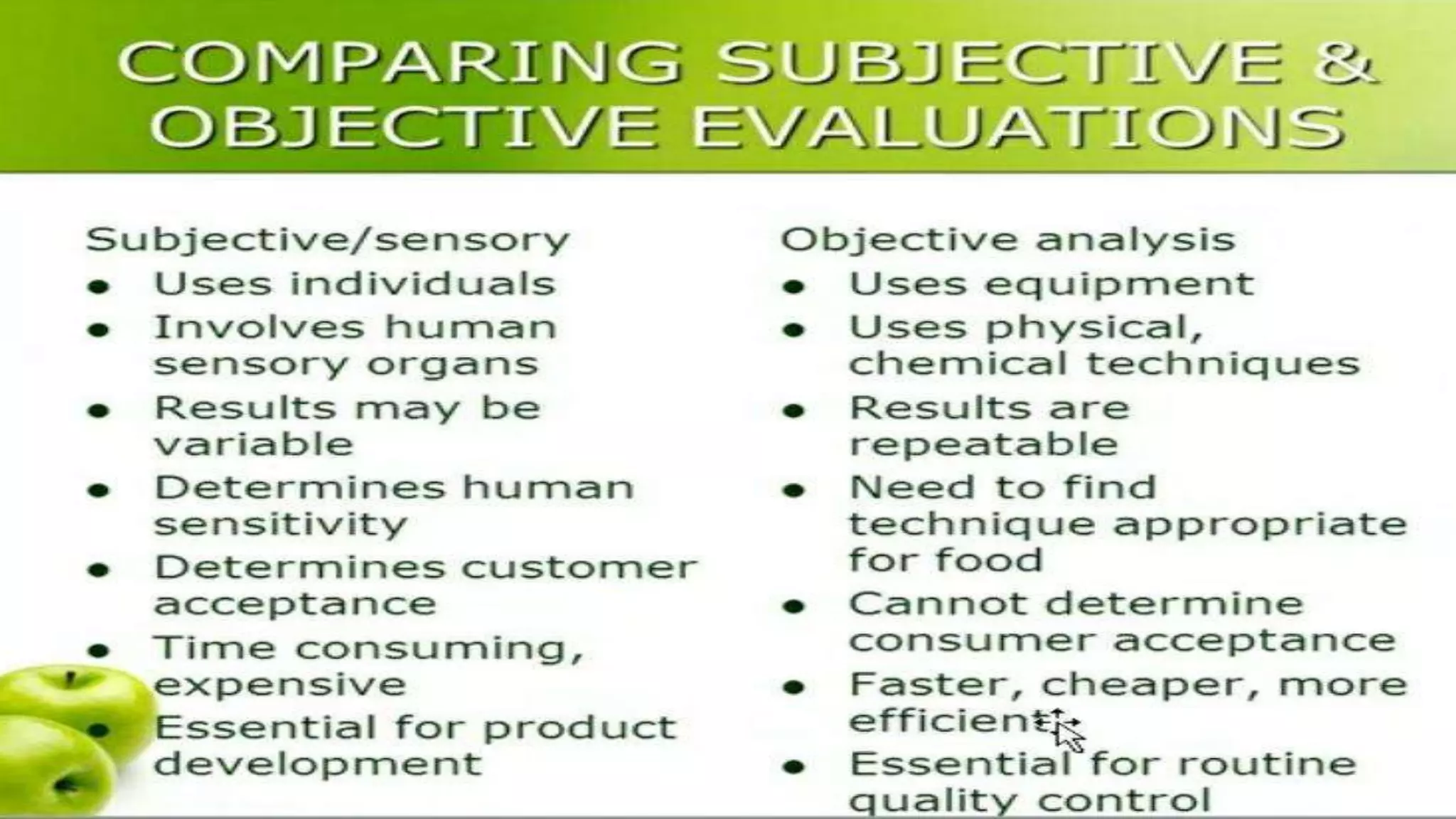 Subjective evaluation of food.. sensory evaluation | PPTX