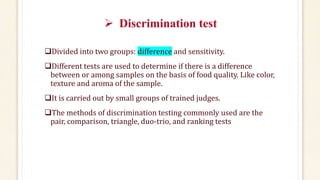 Subjective evaluation of food.. sensory evaluation | PPTX