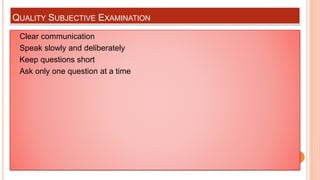 Subjective examination Amir | PPTX